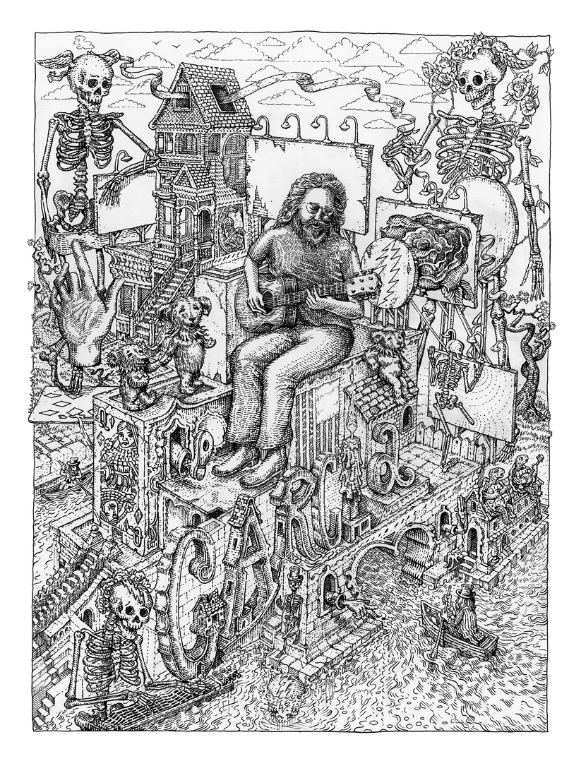 David Welker "Ramble On Rose" Line Art Variant – Bottleneck Gallery