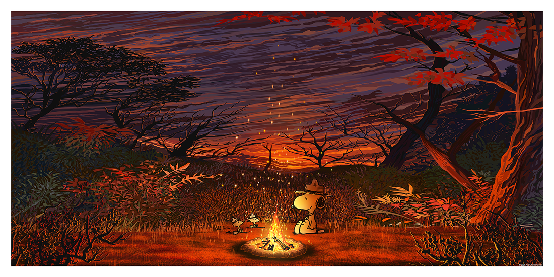 Mark Chilcott & Charles M. Schulz "Peanuts: Campfire" – Bottleneck Gallery