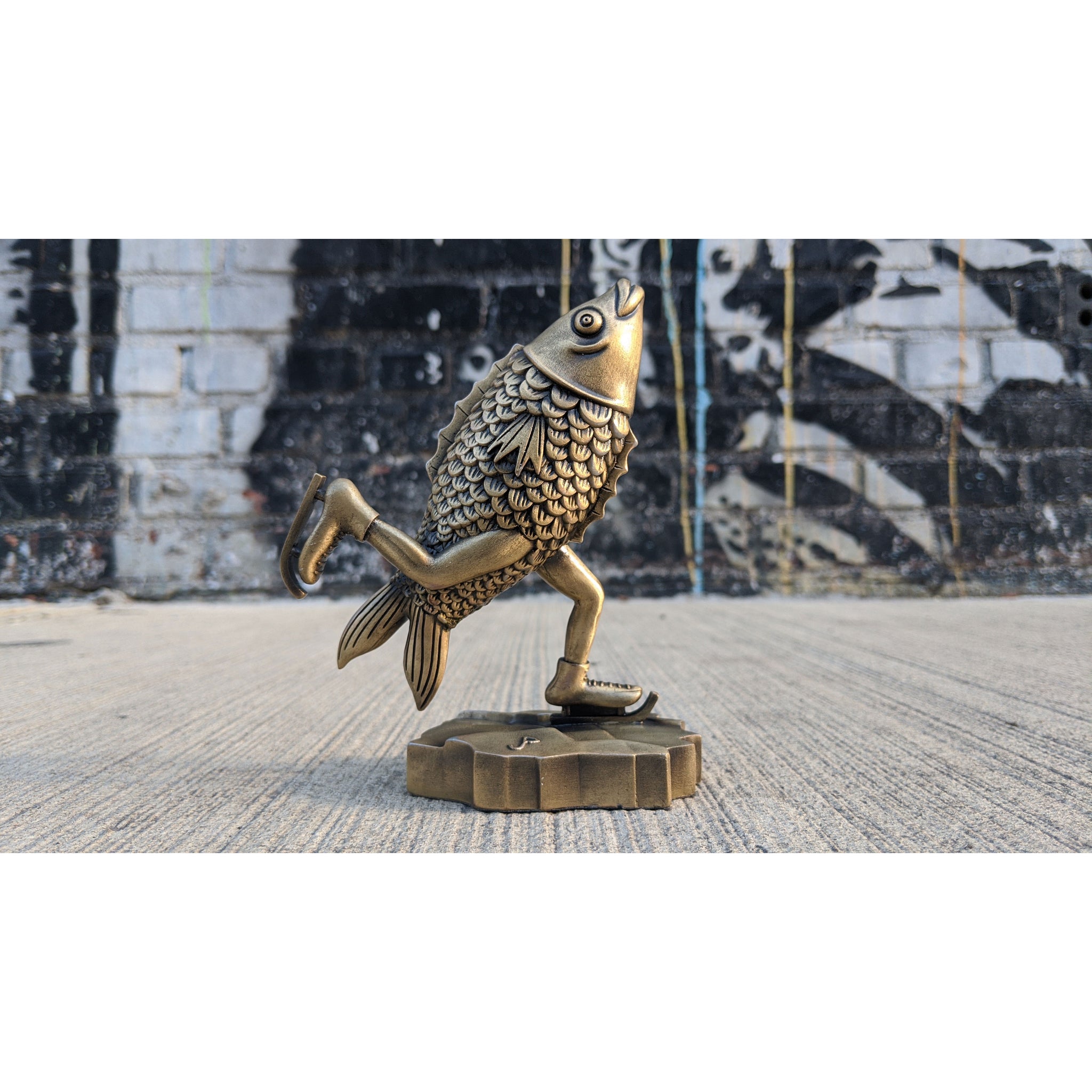 Jim Pollock "Skating Fish" Antique Bronze Variant – Bottleneck Gallery